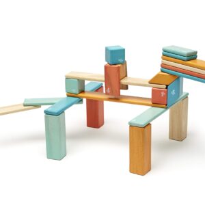 24 Piece Tegu Magnetic Wooden Block Set, Sunset, 1-99 years old