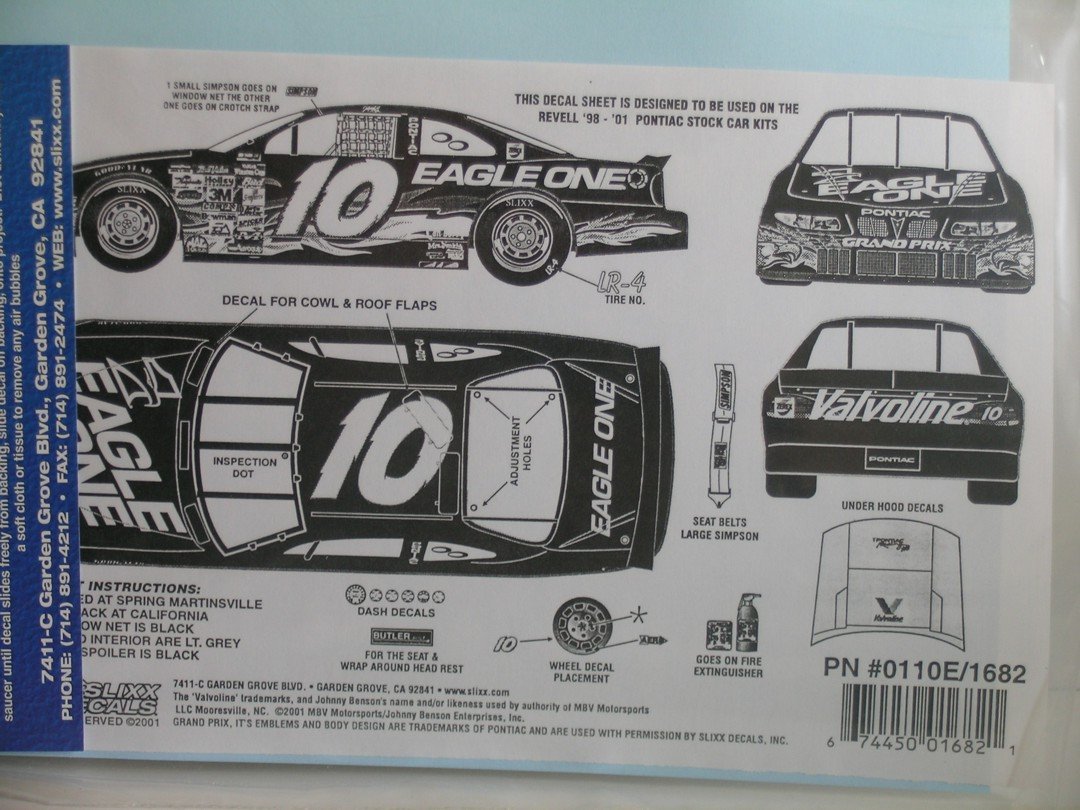 Slixx Decals---"Eagle One"---'98 - '01 Pontiac