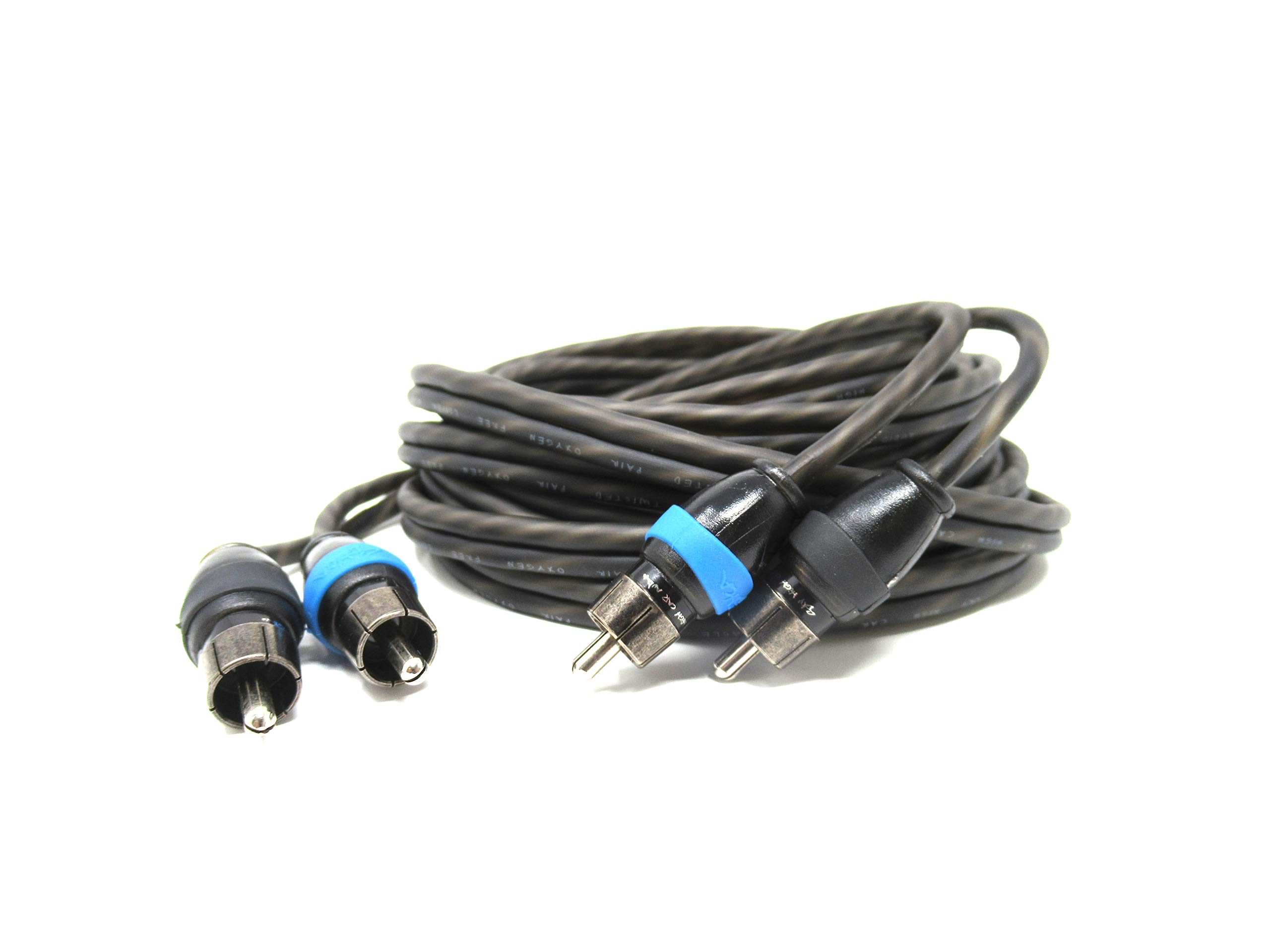 Sky High Car Audio 2 Channel Twisted 12 ft RCA Cables Coated 12' OFC