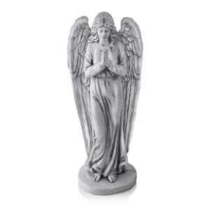 alpine corporation 47" tall indoor/outdoor praying angel statue yard art decoration, light gray