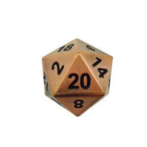 Norse Foundry 45mm Full Metal D20 Gnomish Copper - The Boulder RPG D&D Polyhedral Dice …