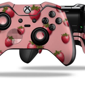 Strawberries on Pink - WraptorSkinz Decal Style Vinyl Skin Wrap compatible with XBOX One ELITE Wireless Controller (CONTROLLER NOT INCLUDED)