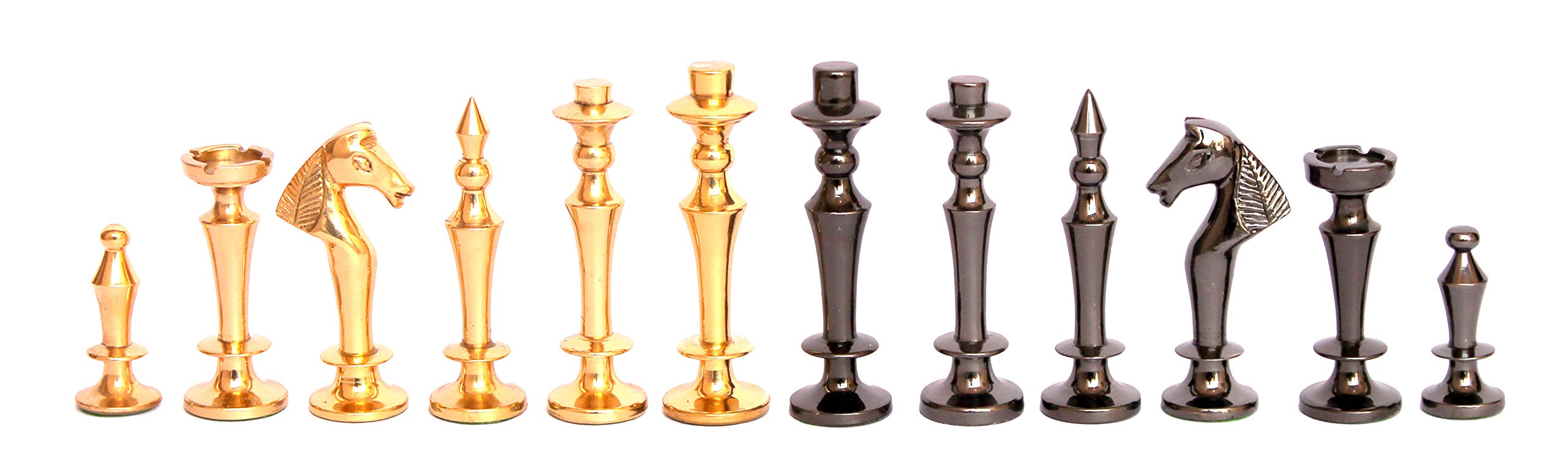 StonKraft Collectible White & Black Marble Chess Board Set + Brass Chess Pieces Pawns - Decorative Stone Chess - Home Décor - 15" Inches