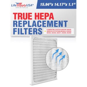 lifesupplyusa hepa filter replacement for hunter 30930 air purifier hepatech system models 30020, 30393, 30200, 30201, 30205, 30250, 30253, 30255