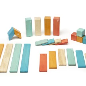 24 Piece Tegu Magnetic Wooden Block Set, Sunset, 1-99 years old