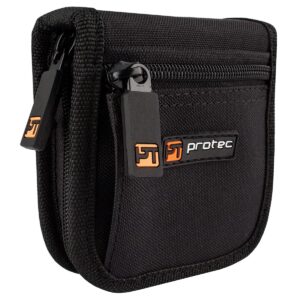 pro tec protec trumpet/small brass multiple (2-piece) nylon mouthpiece pouch with zipper closure, model a220zip,black