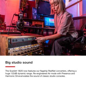 Focusrite Scarlett 18i20 3rd Gen USB Audio Interface for Recording, Producing and Engineering — High-Fidelity, Studio Quality Recording, with Transparent Playback