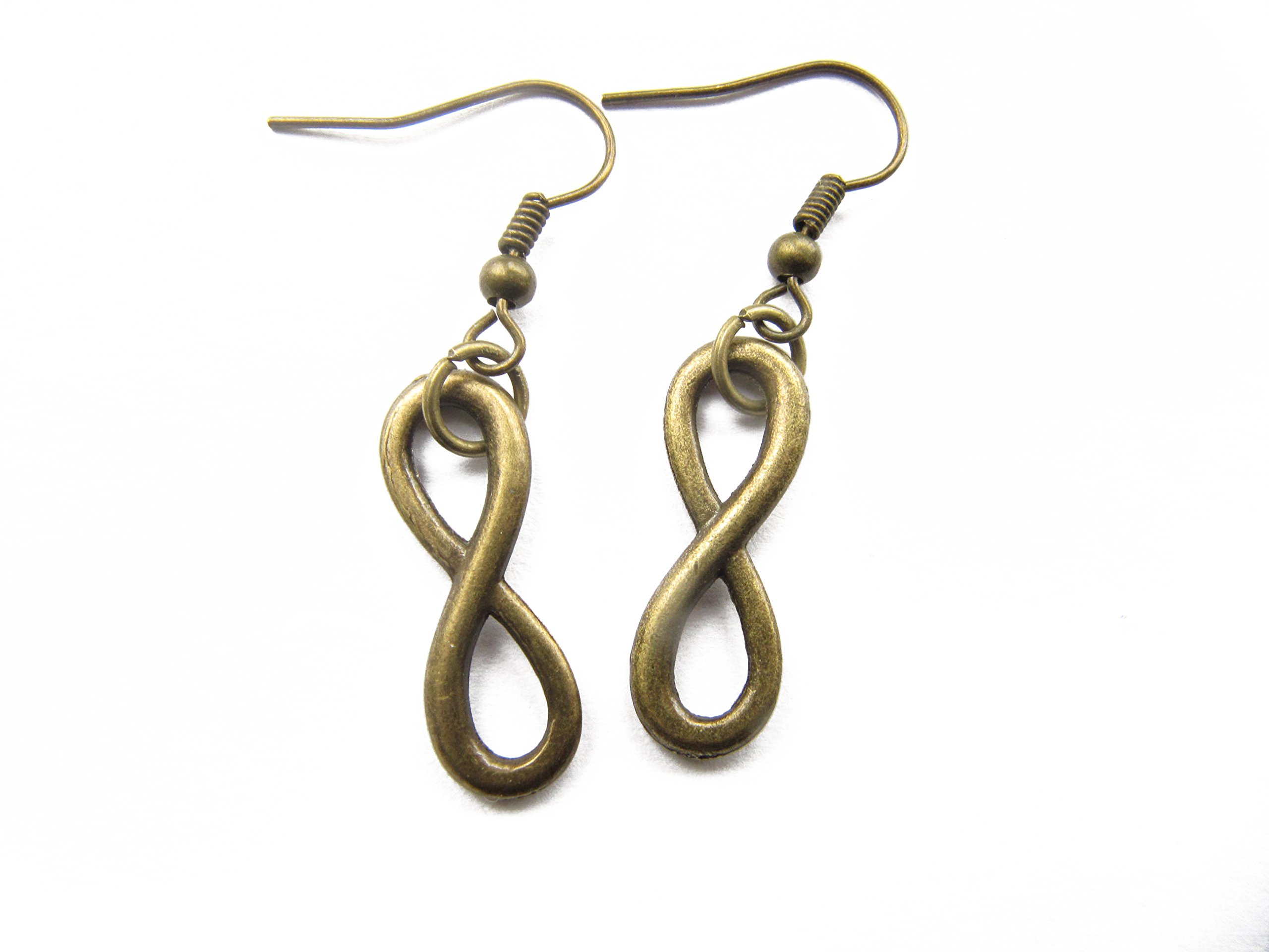 Infinity Earrings, Infinity Dangle, Infinity Jewelry, Dangle Earrings, Handmade Infinity, Ancient Bronze