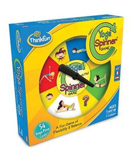 think fun yoga spinner yoga game for kids age 5 and up - award winning game for yoga loving parents and their kids, multicolor