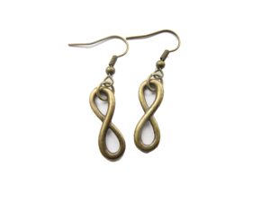 infinity earrings, infinity dangle, infinity jewelry, dangle earrings, handmade infinity, ancient bronze