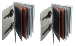 set of 2 heavy duty vinyl 6 pages insert with fancy key tab for bifold or trifolds wallet made in usa