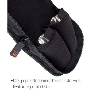 Pro Tec A222ZIP Double Trombone Mouthpiece Pouch with Zipper Closure , Black