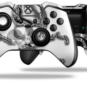 Chrome Skull on White - WraptorSkinz Decal Style Vinyl Skin Wrap compatible with XBOX One ELITE Wireless Controller (CONTROLLER NOT INCLUDED)