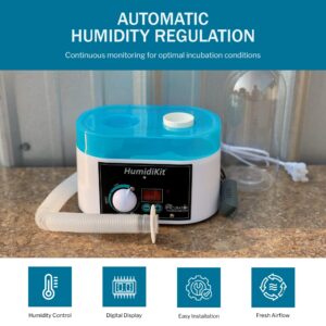 Incubator Warehouse HumidiKit™ with Digital Hygrostat - Auto Humidifier with 1L Water Bottle - Humidity Controller for All Types of Eggs - Automatic Humidity System Compatible with Most Incubators