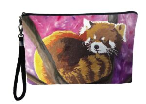 red panda large wristlet - from my original painting, support wildlife conservation, read how