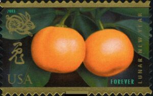 usps celebrating lunar new year (chinese new year)(year of the rabbit) kumquats (sheet of 12) postage forever stamps 2011 scott #4492