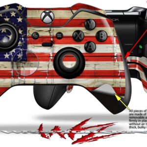 Painted Faded and Cracked USA American Flag - WraptorSkinz Decal Style Vinyl Skin Wrap compatible with XBOX One ELITE Wireless Controller (CONTROLLER NOT INCLUDED)