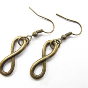 Infinity Earrings, Infinity Dangle, Infinity Jewelry, Dangle Earrings, Handmade Infinity, Ancient Bronze