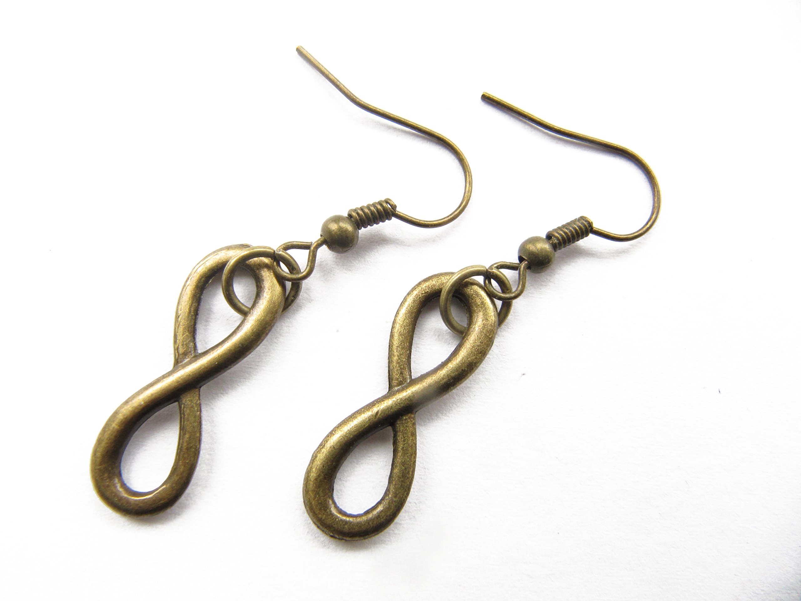 Infinity Earrings, Infinity Dangle, Infinity Jewelry, Dangle Earrings, Handmade Infinity, Ancient Bronze