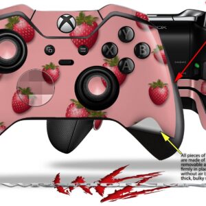 Strawberries on Pink - WraptorSkinz Decal Style Vinyl Skin Wrap compatible with XBOX One ELITE Wireless Controller (CONTROLLER NOT INCLUDED)