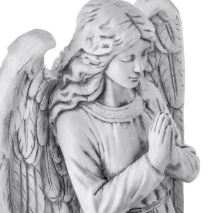 Alpine Corporation 47" Tall Indoor/Outdoor Praying Angel Statue Yard Art Decoration, Light Gray