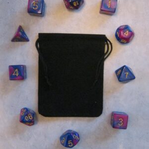 Cosmic (Purple / Blue) RPG D&D Dice Set: 7 + 3d6 = 10 polyhedral die plus bag!