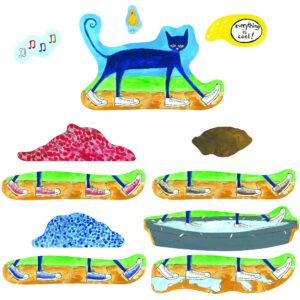 little folk visuals pete the cat: i love my white shoes precut flannel/felt board figures, 12 pieces set