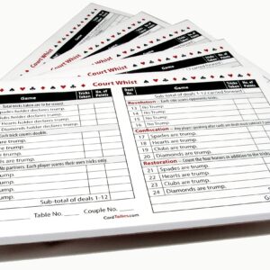 Court Whist Score Pads (5 Pads, 50 Sheets Each) Enjoy The Original! Proudly Made in The USA.