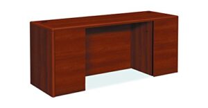 hon 10741co 10700 kneespace credenza, full height pedestals, 72w x 24d x 29 1/2h, cognac