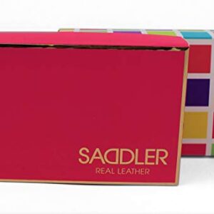 SADDLER Womens Medium Leather Credit Card Coin Purse Wallet with Zip |Gift Boxed - Putty Grey