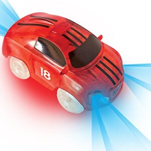 Mindscope Twister Tracks Trax 360 Loop 13' (feet) of Neon Glow in The Dark Track with One LED Light-Up Race Series Car