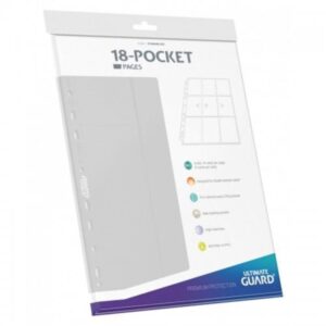 ultimate guard 18-pocket pages side-loading white (10) card binders sheets