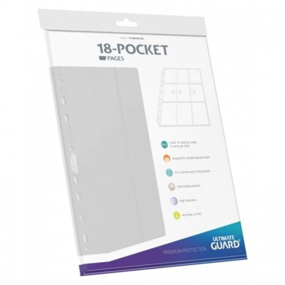 Ultimate Guard 18-Pocket Pages Side-Loading White (10) Card Binders Sheets