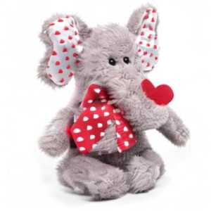 Bearington Hugh Loves You Valentine's Stuffed Animal for Kids, 13 Inch Elephant Stuffed Animal, Ideal as a Valentine's Day Gift