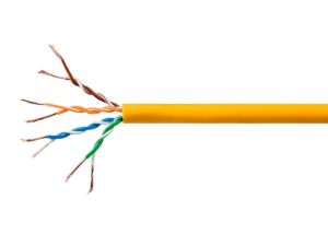 monoprice cat5e ethernet bulk cable - network internet cord - solid, 350mhz, utp, cmr, riser rated, pure bare copper wire, 24awg, 250ft, yellow