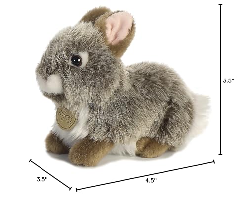 Aurora® Adorable Miyoni® Tots Baby Bunny Stuffed Animal - Lifelike Detail - Cherished Companionship - Gray 7 Inches