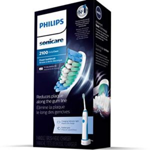 Philips Sonicare DailyClean 2100 rechargeable Electric Toothbrush (HX321117), Mid Blue, 1 Count