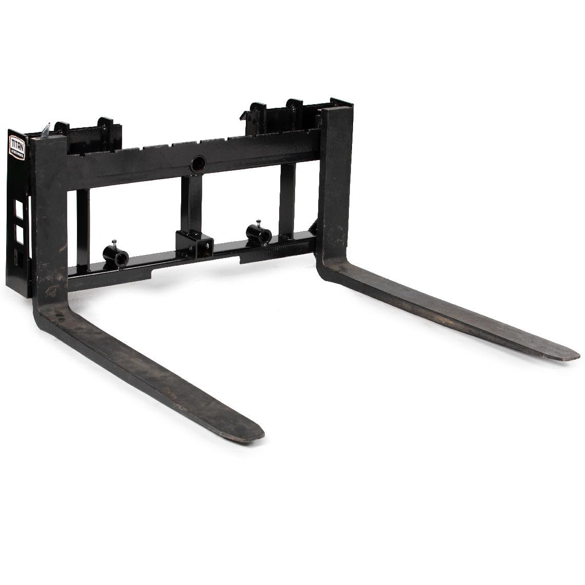 Titan Attachments 45" Skid Steer Pallet Fork Frame Attachment, 48" Fork Blades, Rate 4,000 LB, Quick Tach Tractor