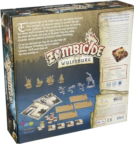 Zombicide Black Plague Wulfsburg Board Game EXPANSION | Strategy Game | Cooperative Board Game for Teens and Adults | Zombie Board Game | Ages 14+ | 1-6 Players | Avg. Playtime 1 Hour | Made by CMON