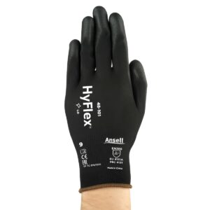 ansell 48-101-10 sensilite gloves, size 10, black, pack of 12