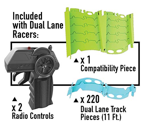 Mindscope Twister Tracks Radio Control Dual Lane Police Chase Glow in The Dark Track Set with 2 Cars and 2 Radio Controls RC