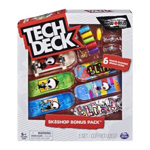 TECH DECK, Sk8shop Fingerboard Bonus Pack, Collectible and Customizable Mini Skateboards (Styles May Vary)