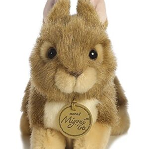 Aurora® Adorable Miyoni® Tots Baby Bunny Stuffed Animal - Lifelike Detail - Cherished Companionship - Brown 7 Inches