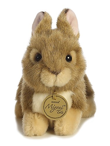 Aurora® Adorable Miyoni® Tots Baby Bunny Stuffed Animal - Lifelike Detail - Cherished Companionship - Brown 7 Inches