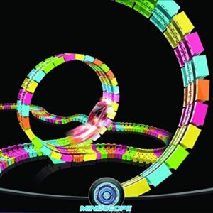 Mindscope Twister Tracks Trax 360 Loop 13' (feet) of Neon Glow in The Dark Track with One LED Light-Up Race Series Car