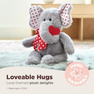 Bearington Hugh Loves You Valentine's Stuffed Animal for Kids, 13 Inch Elephant Stuffed Animal, Ideal as a Valentine's Day Gift