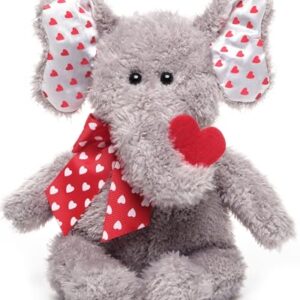 Bearington Hugh Loves You Valentine's Stuffed Animal for Kids, 13 Inch Elephant Stuffed Animal, Ideal as a Valentine's Day Gift