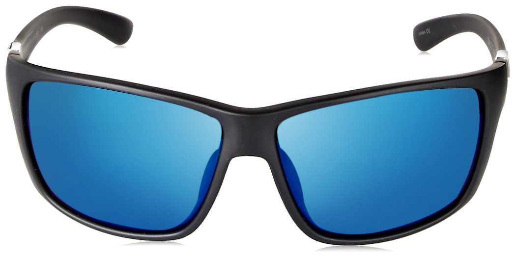 Suncloud Councilman Polarized Sunglasses, One Size, Matte Black/Polarized Blue Mirror