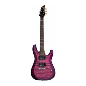 schecter c-6 plus 6-string electric guitar (right-hand, electric magenta)