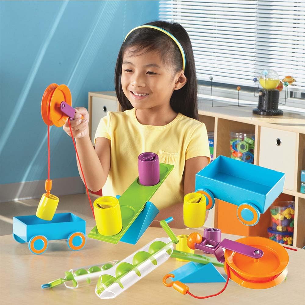 Learning Resources STEM Simple Machines Activity Set, Hands-on Science Activities, 19 Pieces, Ages 5+